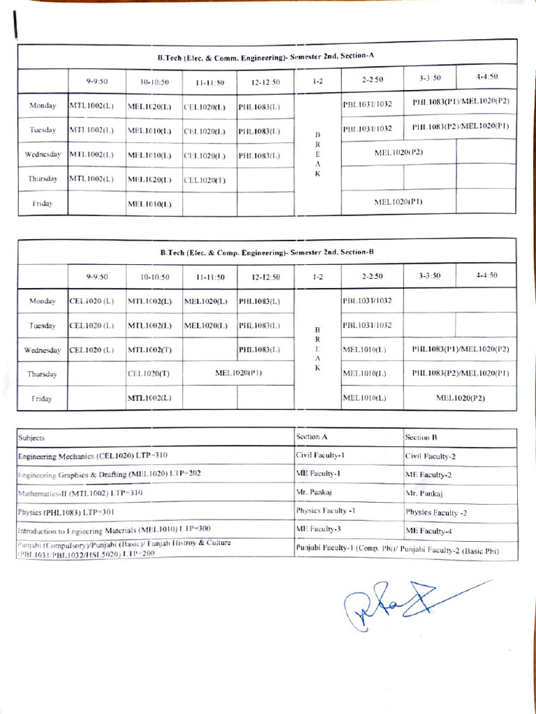 Time Table Even Sem (2023-24) | PDF | Electronic Engineering | Electronics Time Table Even Sem (2023-24) | PDF | Electronic Engineering | Electronics