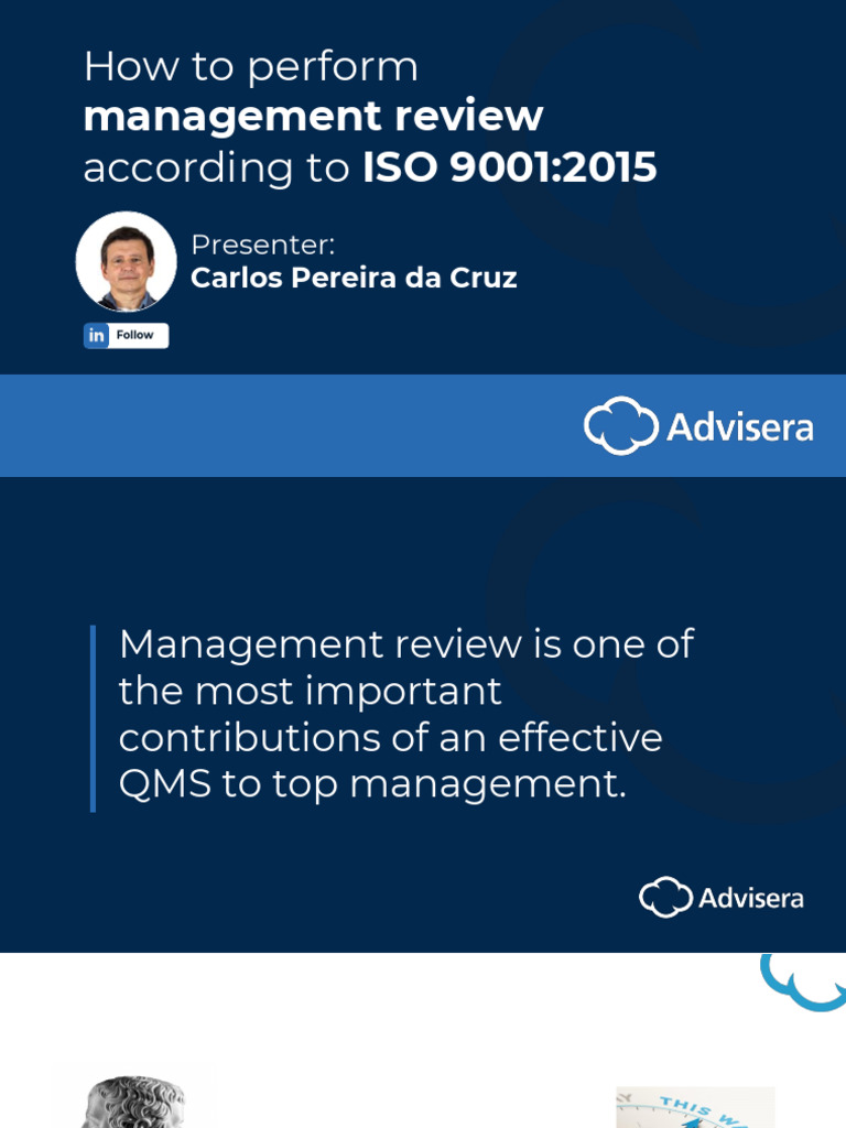 ISO 9001 2015 Management Review Webinar Presentation Deck | PDF | Audit ...