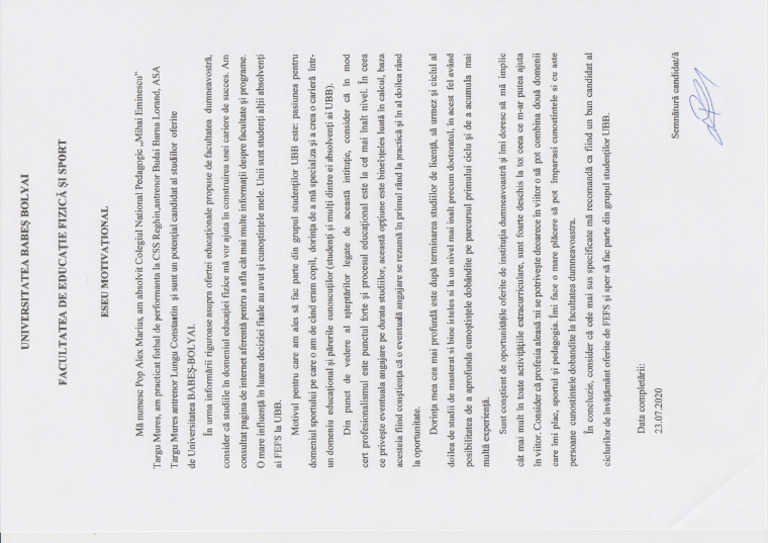 Eseu Motivational Pdf