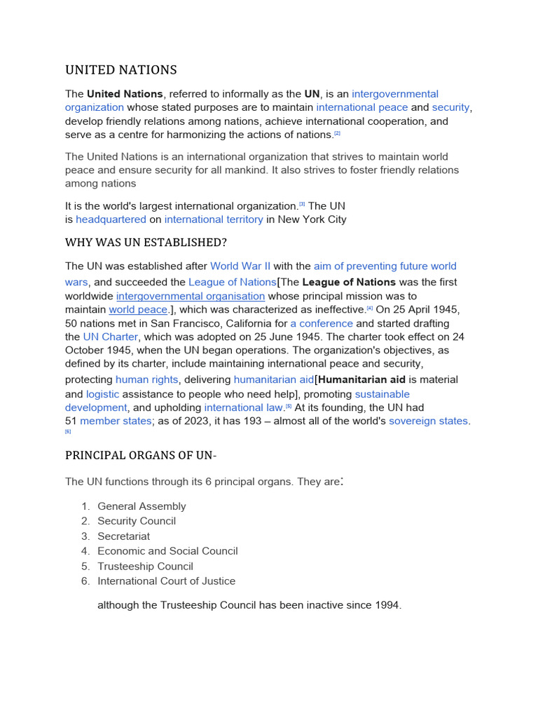 United Nations | PDF | United Nations | International Relations