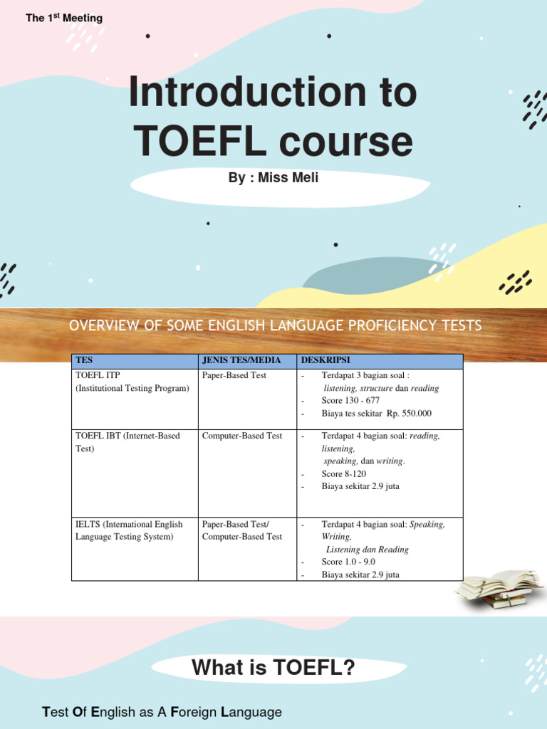 Introduction To TOEFL Course and Introduction Stucture and Written ...