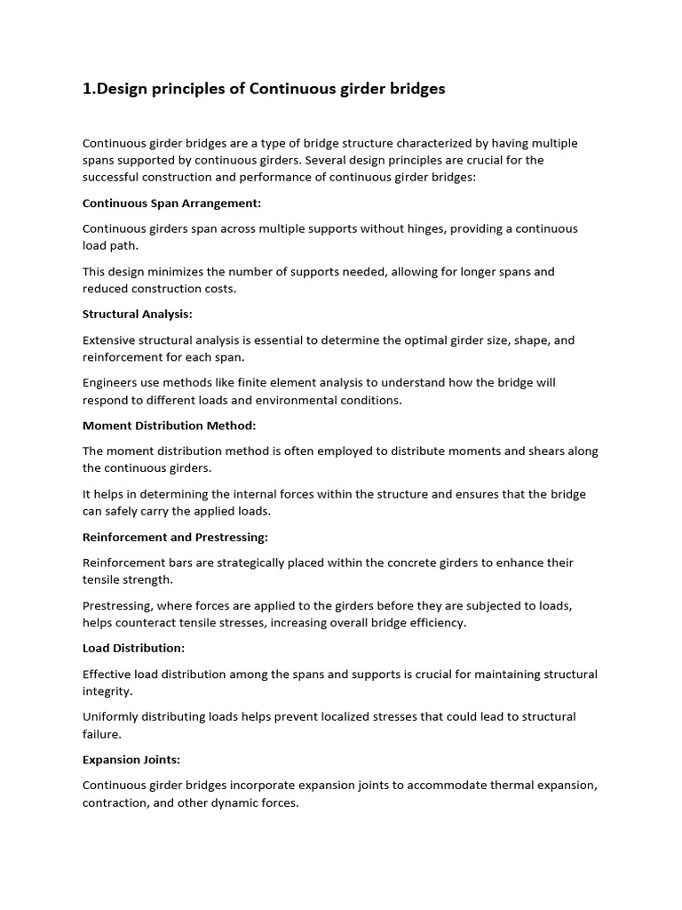 Design Principles of Girder Bridges | PDF | Technology & Engineering | Art
