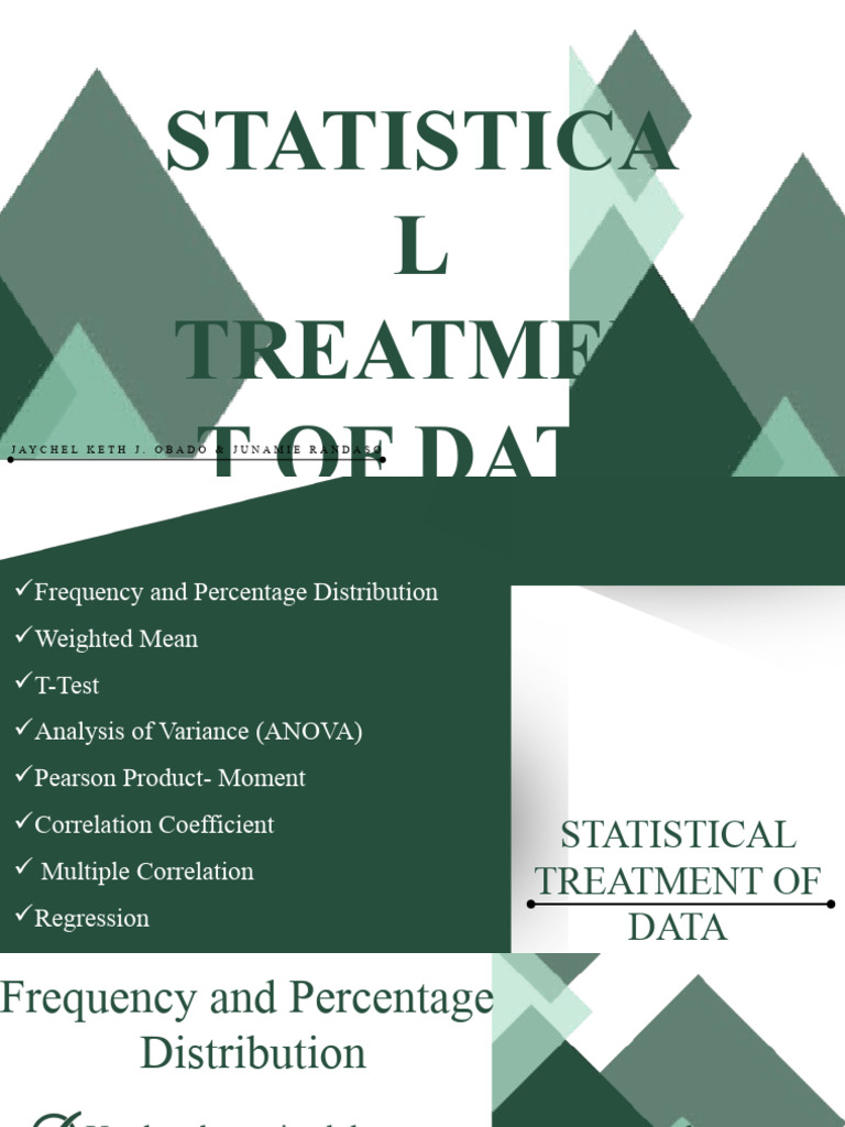 STATISTICAL TREATMENT OF DATA (Autosaved) | PDF | Mean | Statistical ...