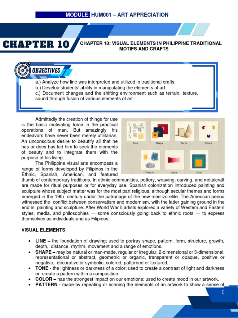 Chapter 10 - Visual Elements in Philippine Traditional Motifs and Crafts | Download Free PDF ...