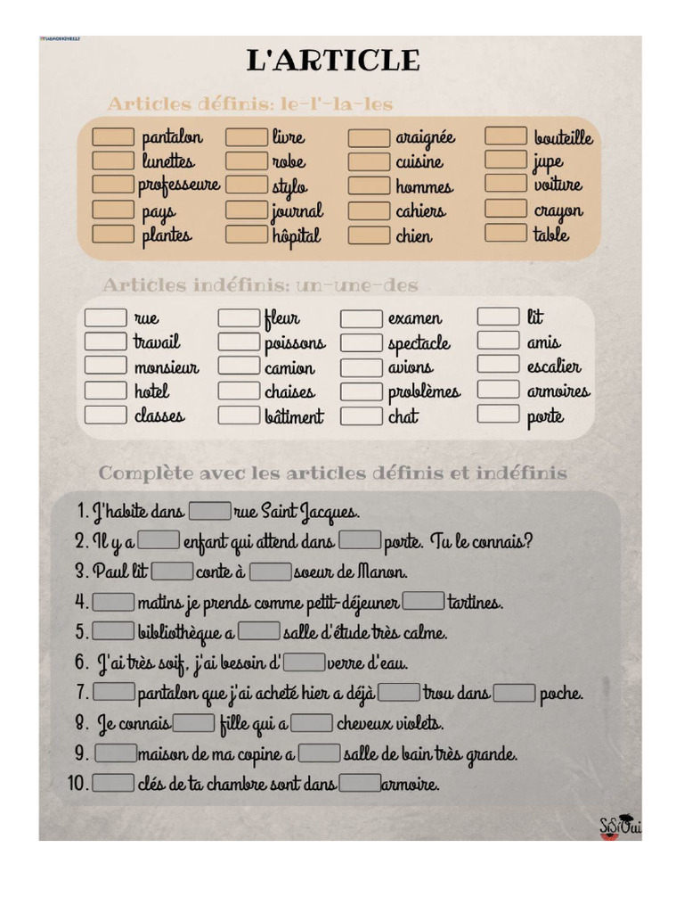 Article Defini Et Indefini | PDF