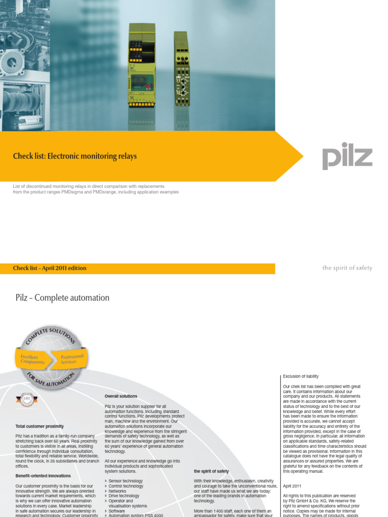 Monitoring Relays Check List 1002304-En-02 | PDF | Automation | Relay