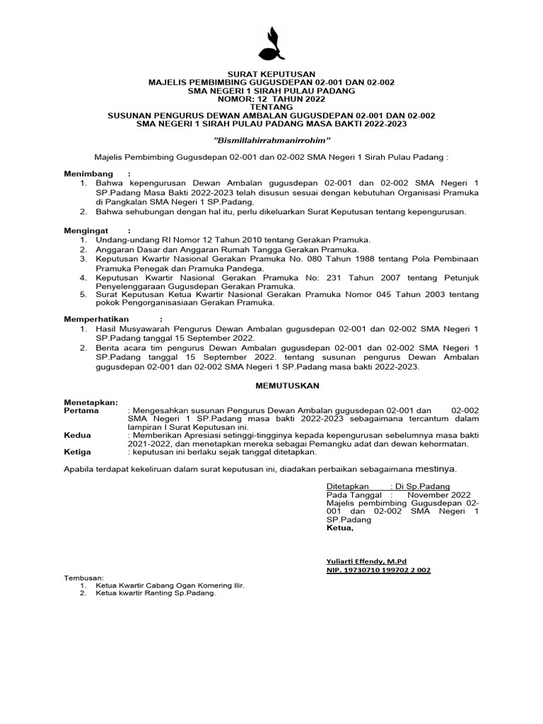 SURAT KEPUTUSAN | PDF