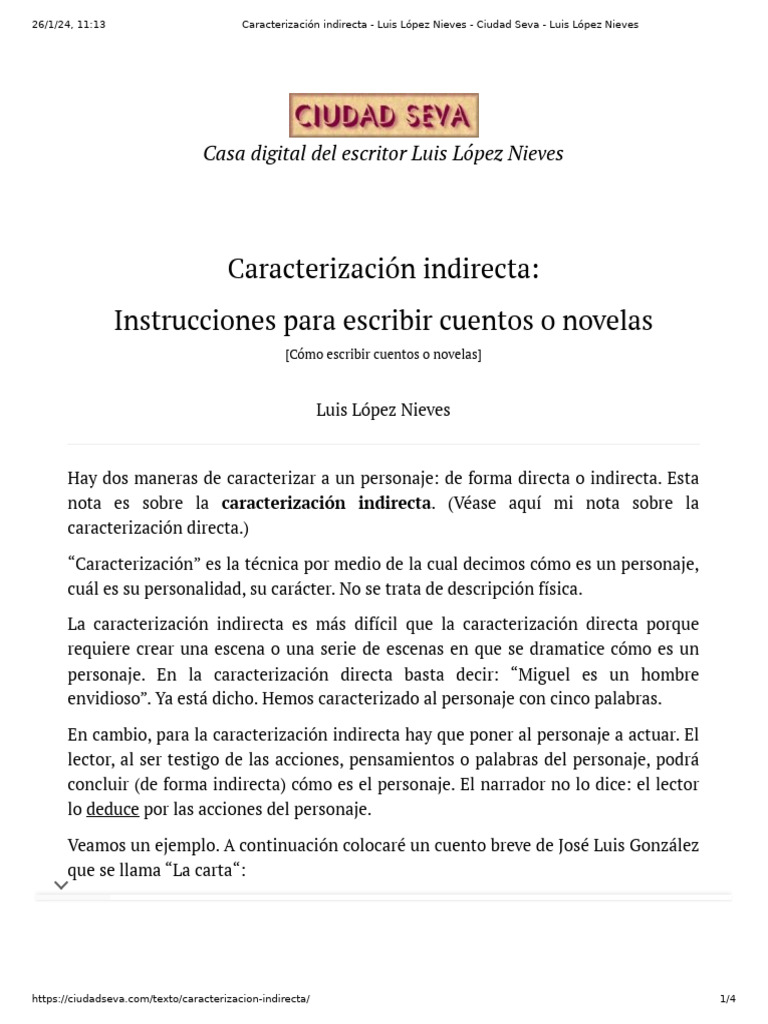 Caracterización indirecta - Luis López Nieves - Ciudad Seva - Luis ...