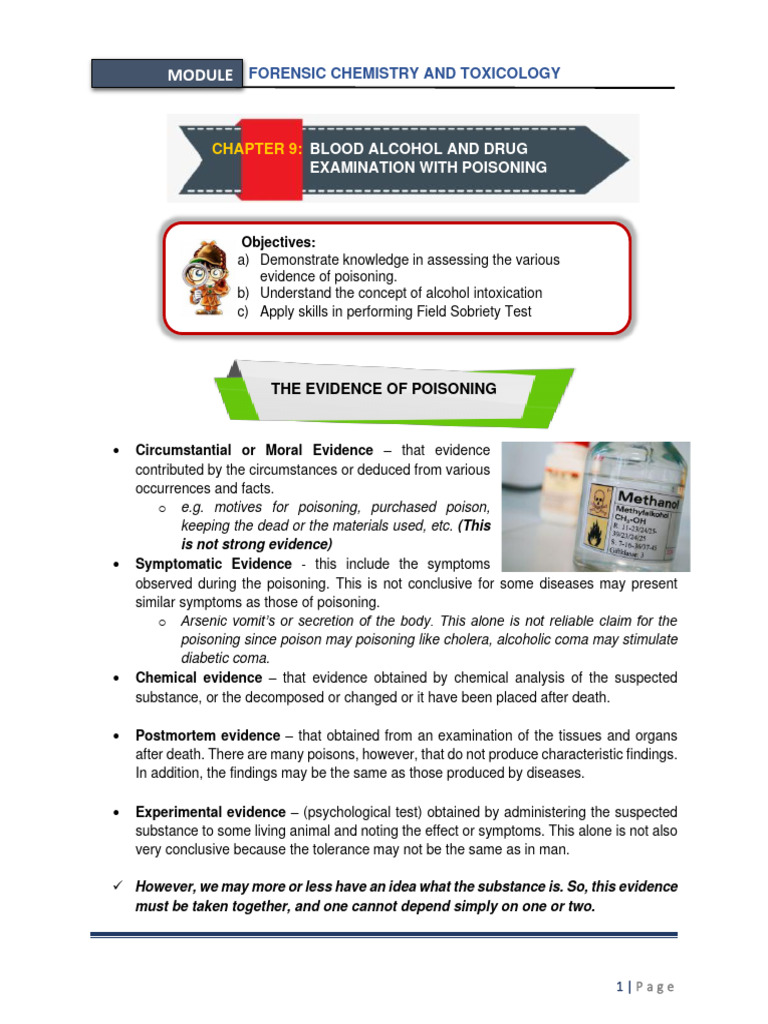 Evidence of Poisoning in Forensics | PDF | Ethanol | Alcoholic Beverages