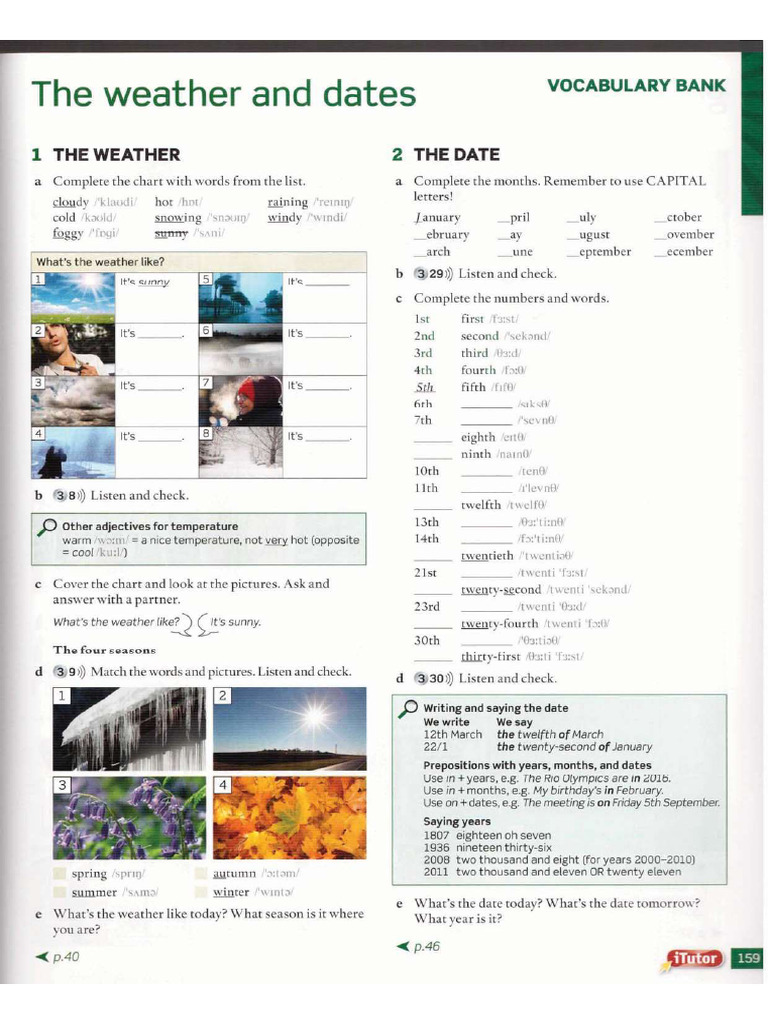 The Weather and Dates | PDF