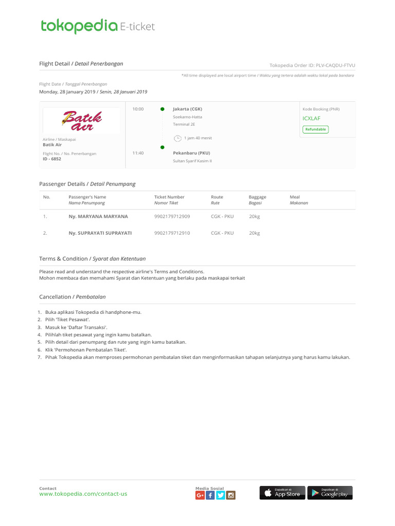 E Ticket PLV Caqdu Ftvu | PDF