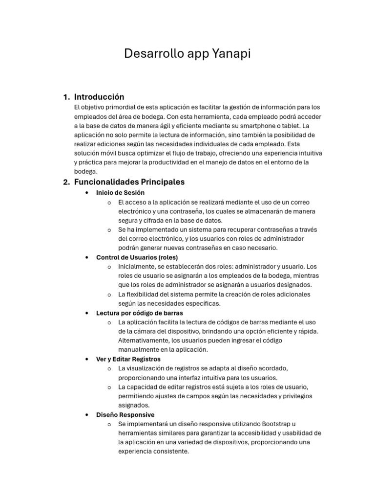 Desarrollo App Yanapi | PDF | Aplicación movil | Usuario (informática)