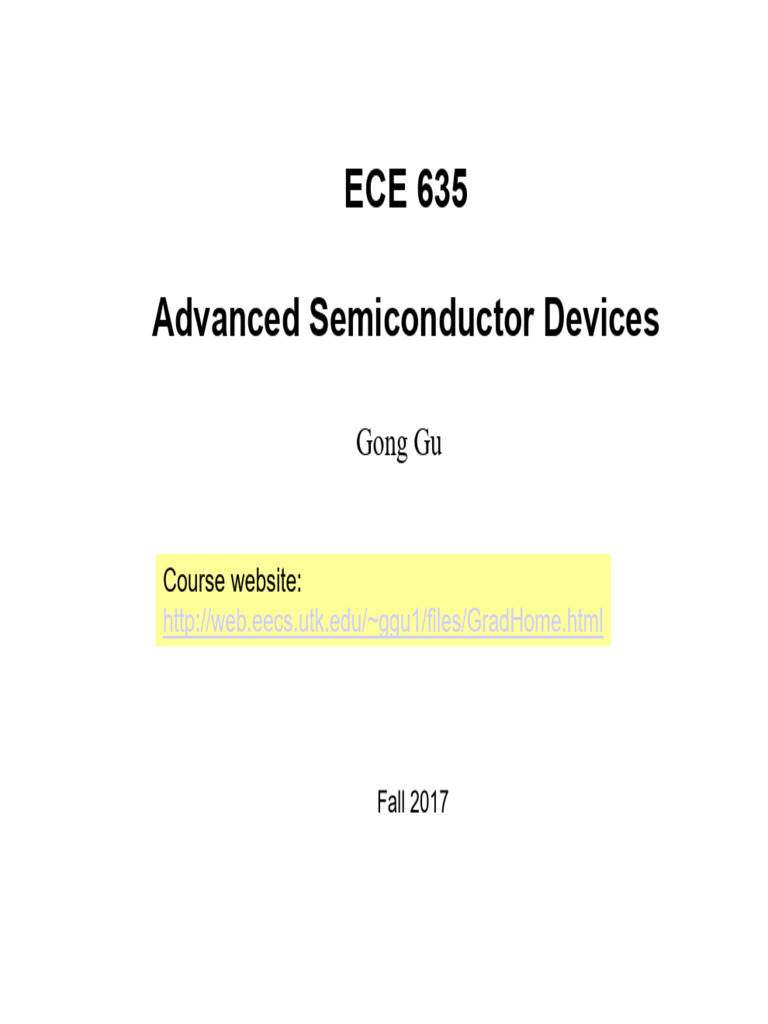 ECE635 1 Introduction | PDF | Semiconductors | Semiconductor Devices