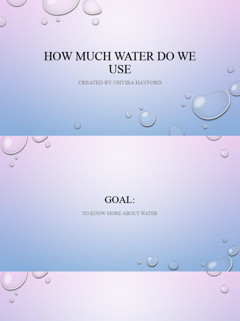 How Much Water Do We Use | PDF