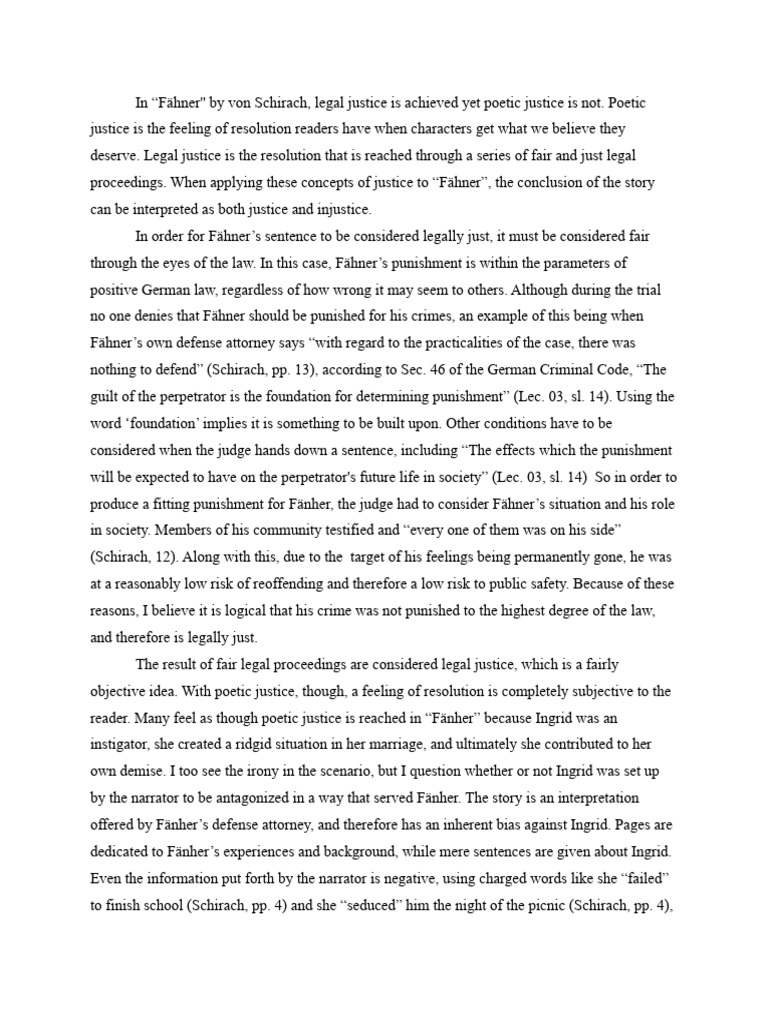 ENG 174 - Poetic Justice Paper | PDF | Justice | Crime & Violence