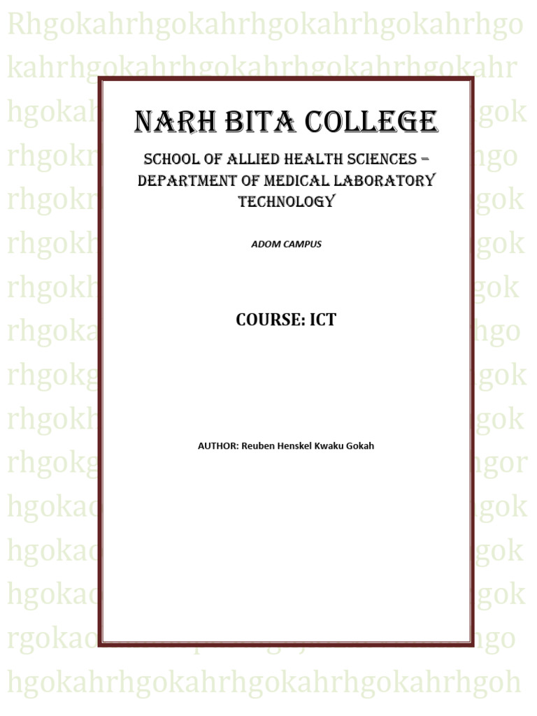 Ict - Narh Bita | PDF | Computer Keyboard | Computer Monitor