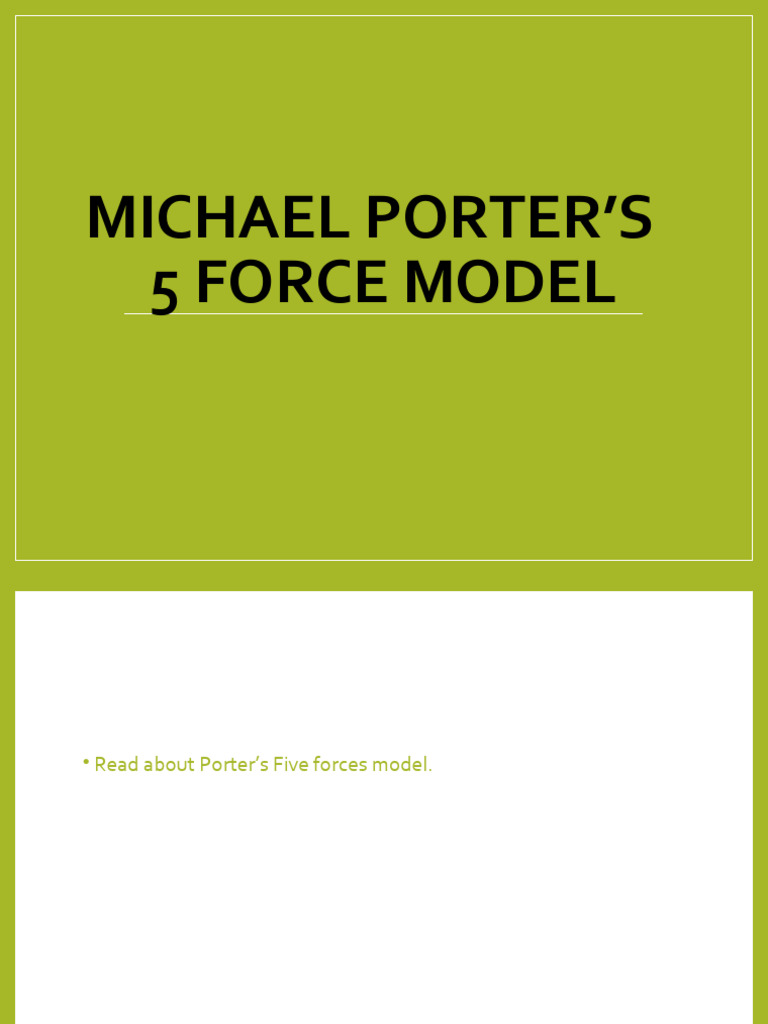 Michael Porter's Five Forces Model | PDF | Business Process | Market ...