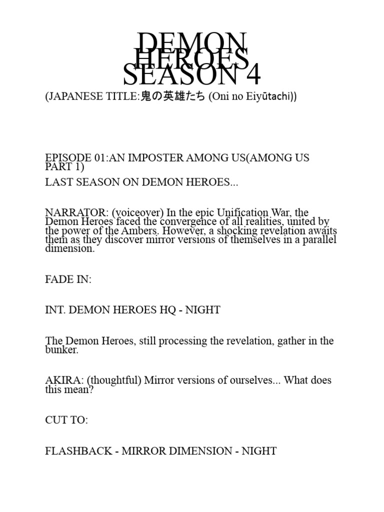 Demon Heroes Season 4 | PDF | Greek Mythology | Demons