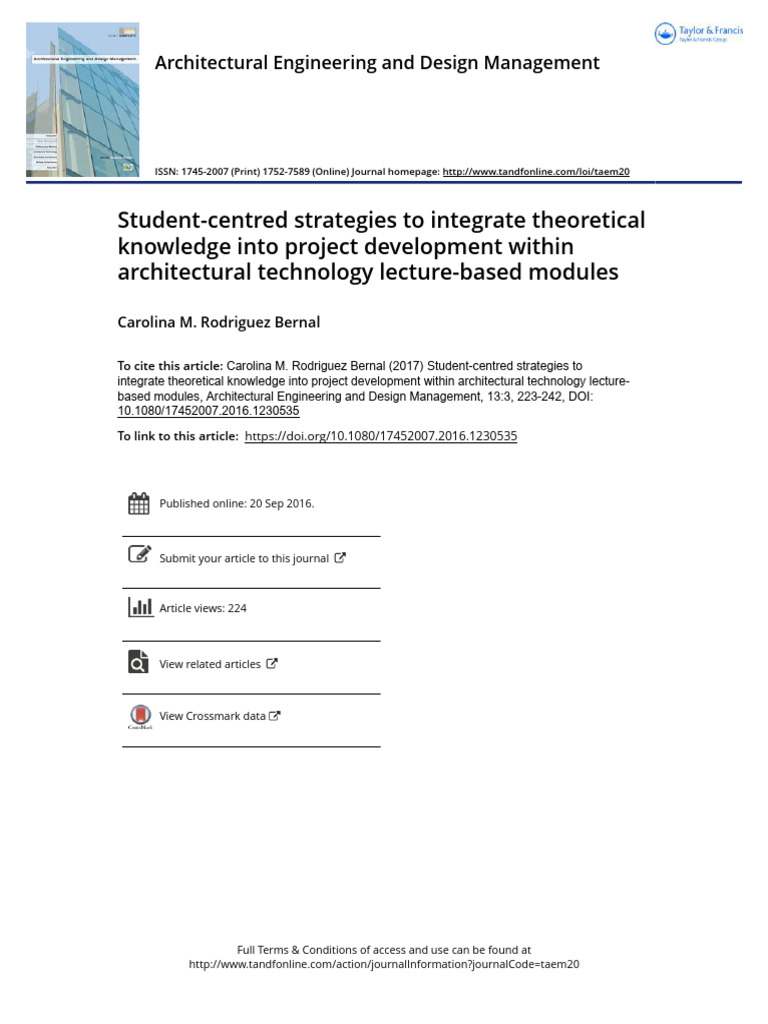 Student-Centred Strategies To Integrate Theoretical Knowledge Into Project Development Within ...