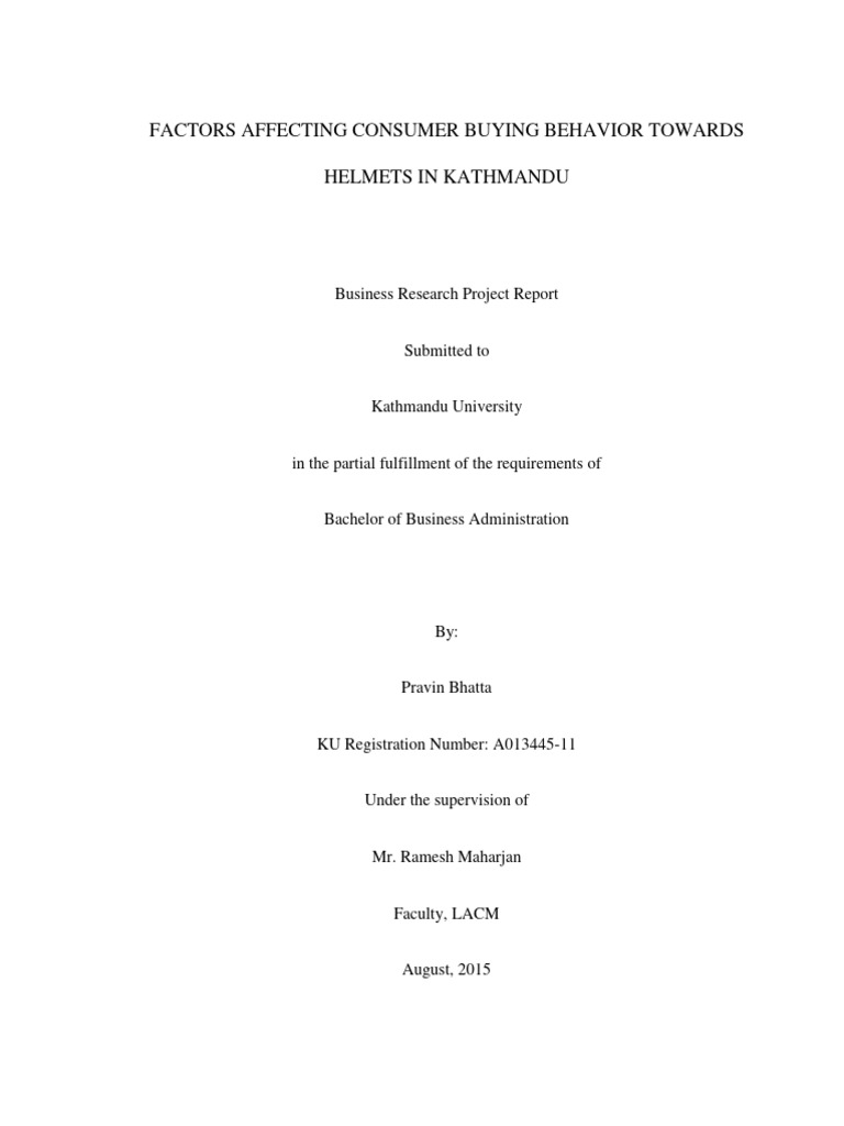 Factors Influencing Consumers Buying Behavior Towards Helmet in ... Factors Influencing Consumers Buying Behavior Towards Helmet in ...