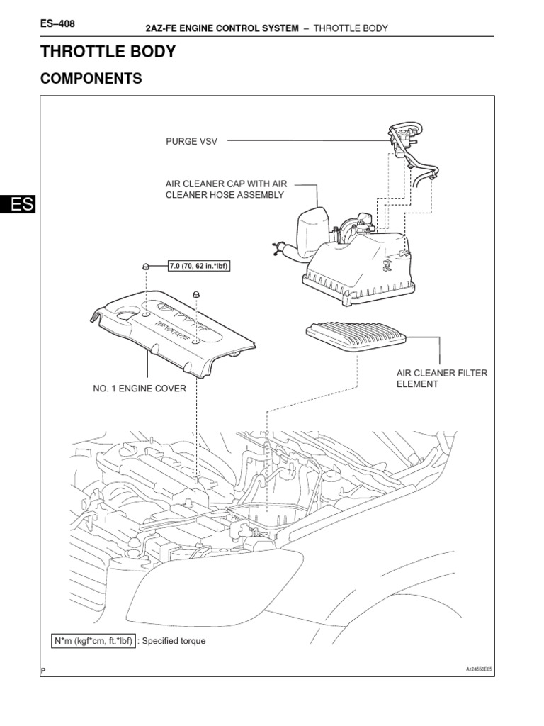 121 2AZ-FE Engine Control System - Throttle Body | PDF | Throttle | Internal Combustion Engine