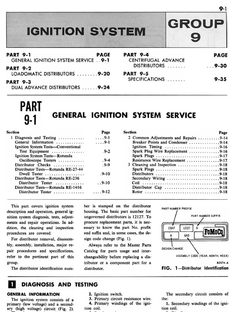 Group 9 Ignition System | PDF | Distributor | Ignition System