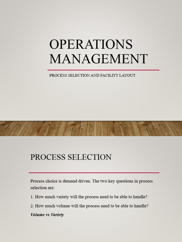 Process Selection and Facility Layout | PDF | Labour Economics ...