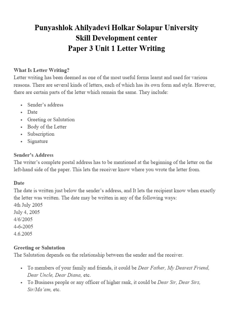 Paper 2 - Unit 1 Letter Writing | PDF | Employment | Résumé
