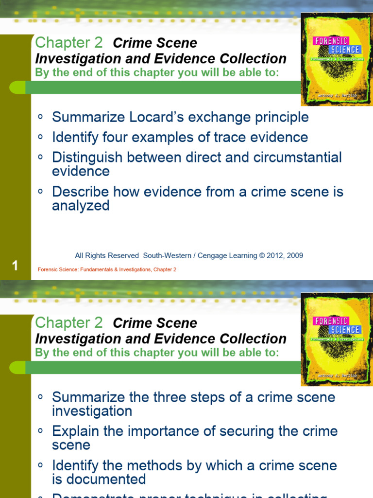 Chapter 2 Evidence 7 S's | PDF | Crime Scene | Forensic Science