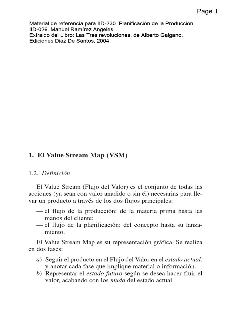 El Vsm Como Herramienta de La Produccic3b3n Lean | PDF | Sector secundario de la economía ...