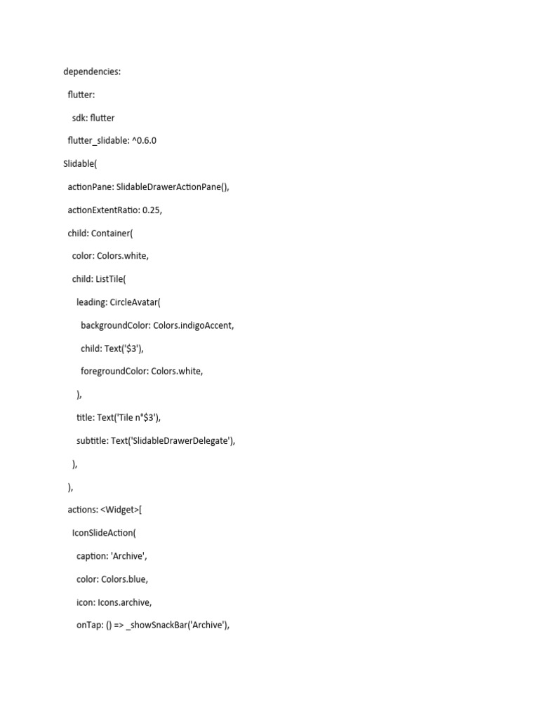 Delete With Slide Action Flutter | PDF | System Software | Software ...