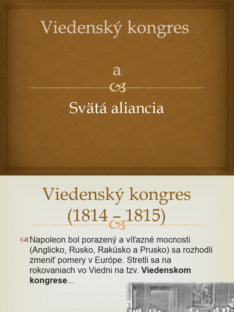 Viedenský Kongres A Svätá Aliancia | PDF