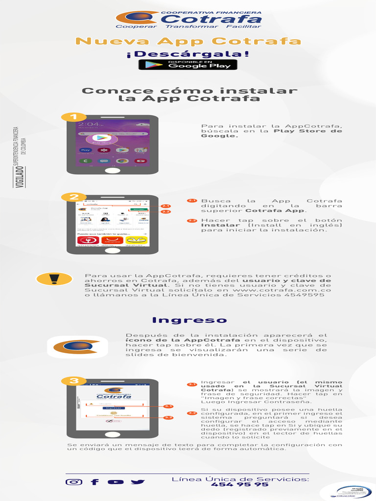 Instalacion App Cotrafa | PDF