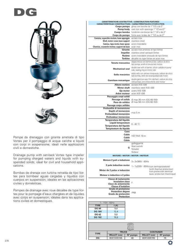 Pompe Vortex pour eaux chargées | PDF