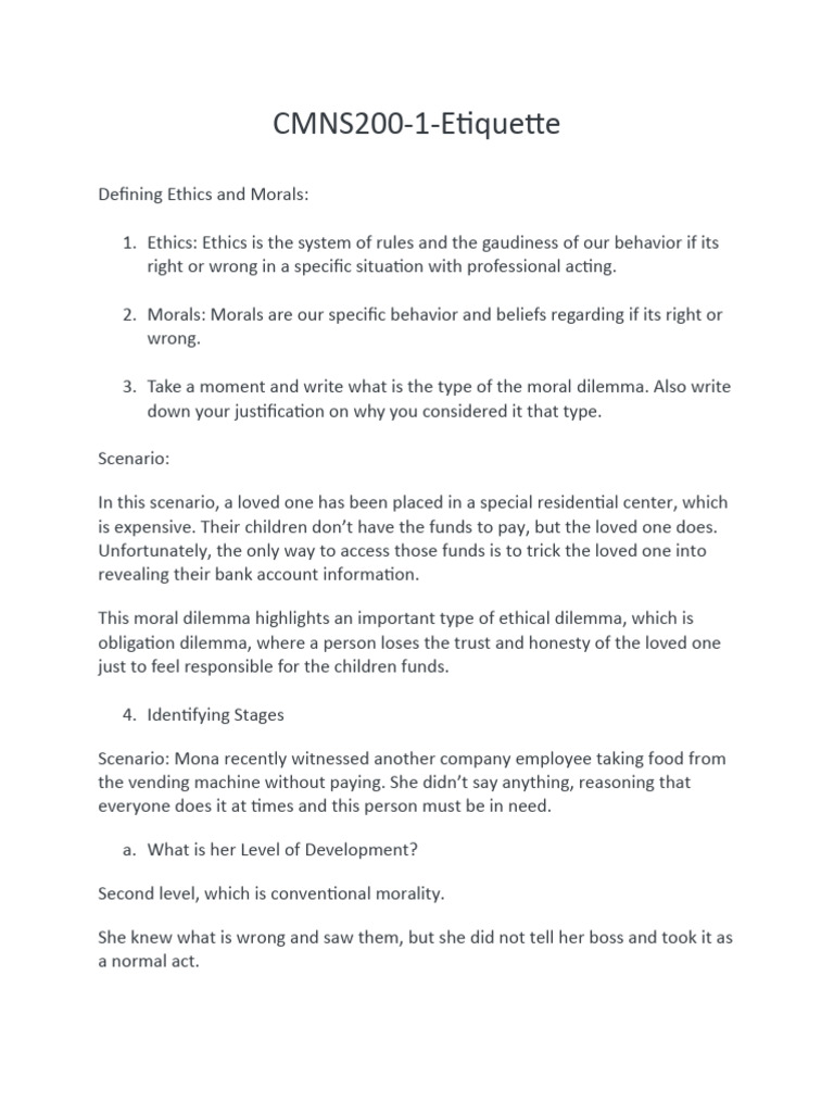 Ethical and Moral Dilemmas Guide | PDF | Career & Growth