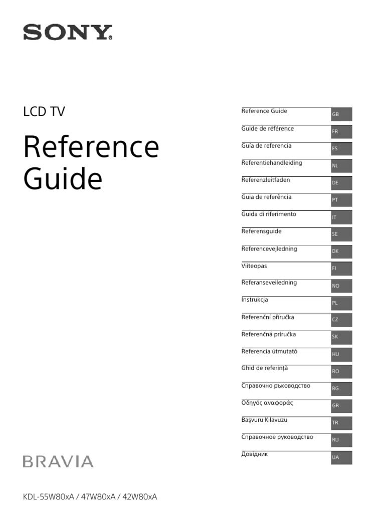 Manual de Usuario Sony KDL-55W805A (Español - 92 Páginas) | PDF