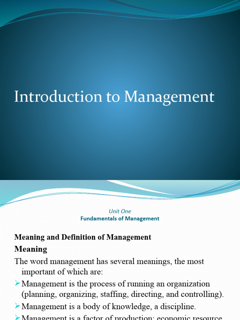 Introduction To Management | PDF | Human Resources | Skill