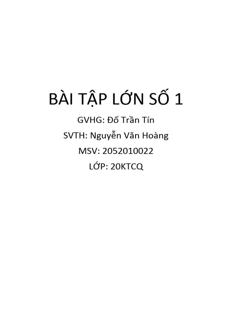 Bai Tap Lon So 1 | PDF