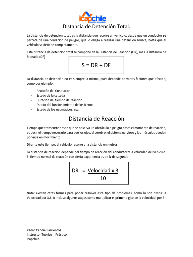 Distancia de Detención Total | PDF | Tecnología