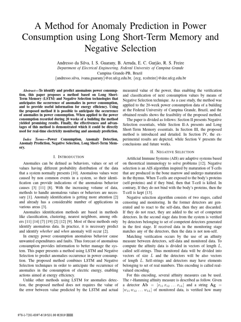 (Ieee) A Method For Anomaly Prediction in Power Consumption Using Long Short-Term Memory and ...