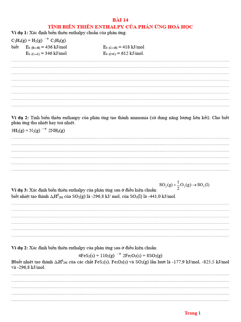 Bai Tap Hoa 10 CTST Bai 14 | PDF