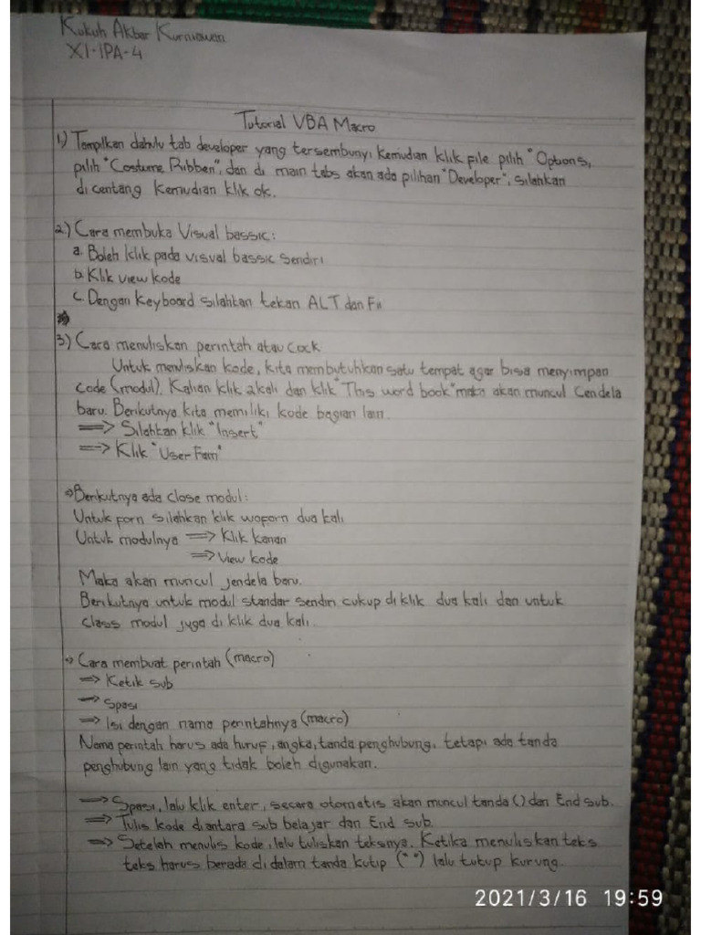 INFORMATIKA TUGAS 5-Tutorial VBA Macro | PDF