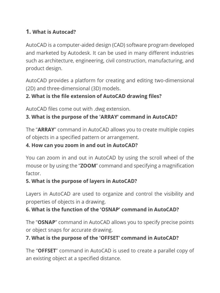 CAD Viva Qns CU INFORMATION | PDF | Auto Cad