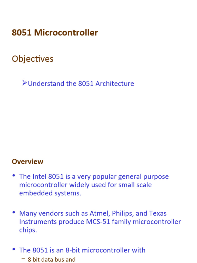 8051 Microcontroller Architecture | PDF | Computer Data | Information ...