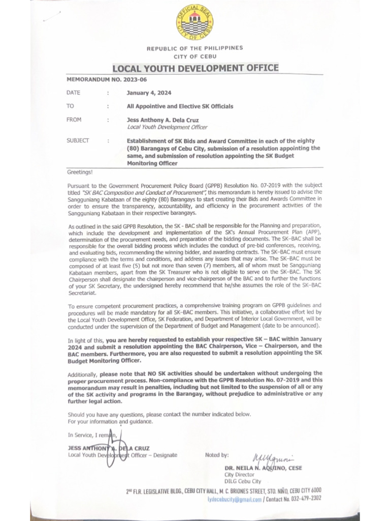 LYDO-CC-Memorandum-2024-06 | PDF | Governance | Government