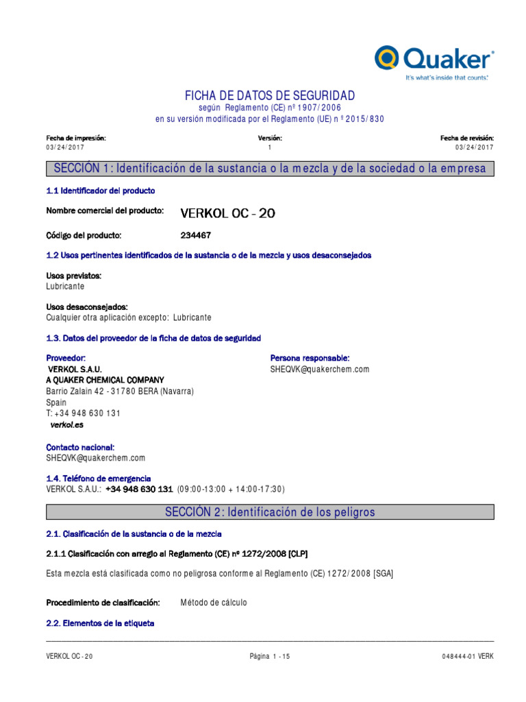 FS Verkol Oc 20 | PDF | Ciencias fisicas | Química Física
