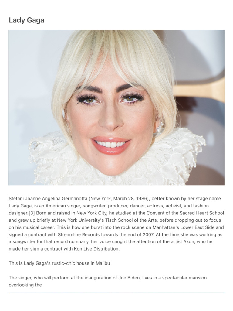 Lady Gaga | PDF | Art