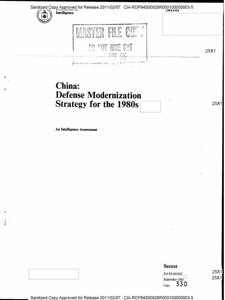 CIA-China-Defense Modernization Strategy For The 1980s-SEP 1983 | PDF