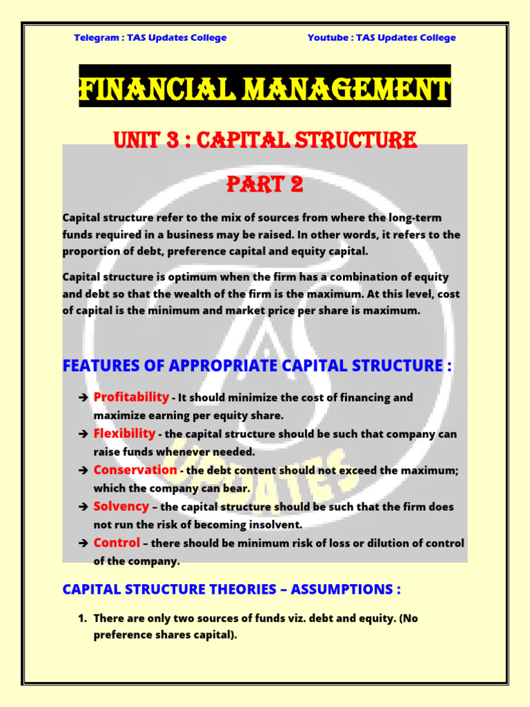 Financial Management Unit 3 Cost of Capital Part 2 | PDF | Capital Structure | Cost Of Capital