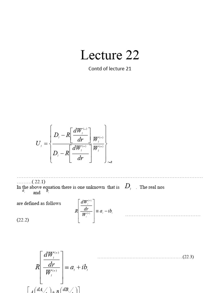 Lecture 22 | PDF | Mathematical Objects | Theoretical Physics